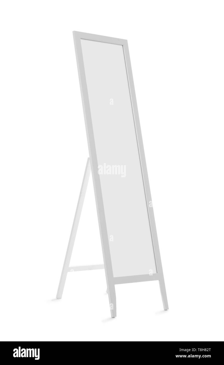 Large mirror on white background Stock Photo - Alamy