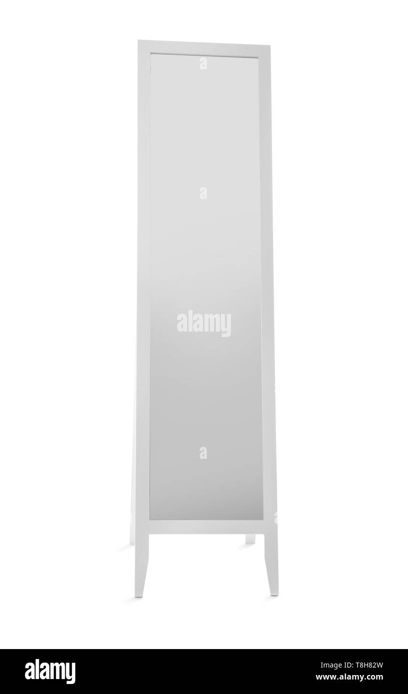 Large mirror on white background Stock Photo - Alamy
