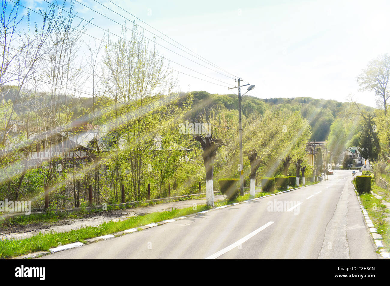 Beautiful touristic destination the balneary city Baile Govora with old ...