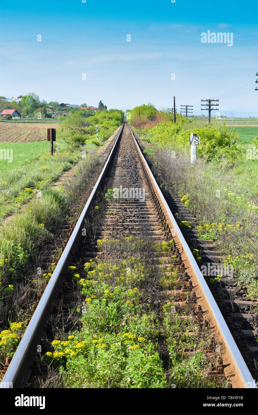 Straight train lines hi-res stock photography and images - Alamy