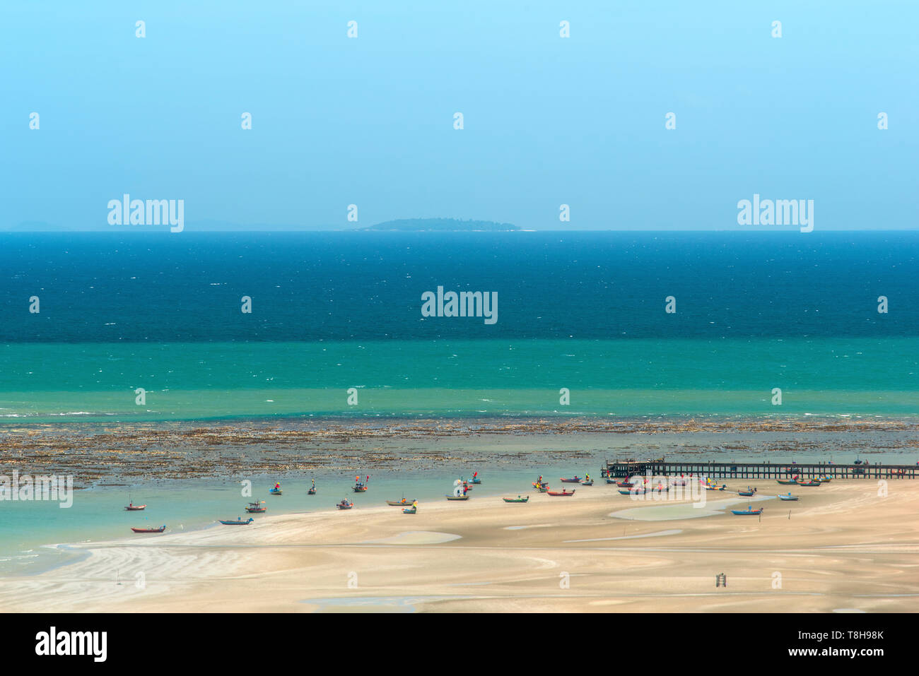 Boat on The chaolao Beach in Chanthaburi Province Thailand Stock Photo ...