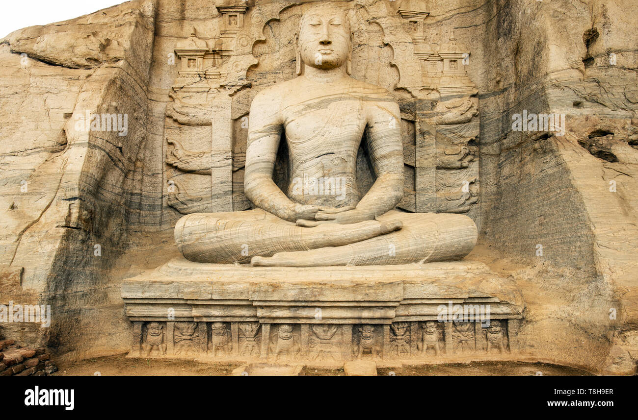 Stunning view of the beautiful Samadhi statue carved in stone. The ...