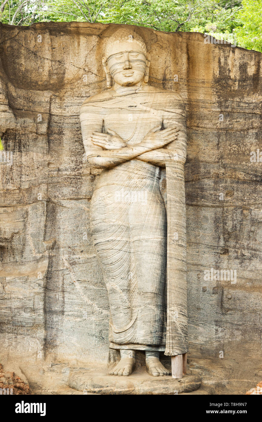 Stunning view of the beautiful statue of the Monk Ananda carved in ...