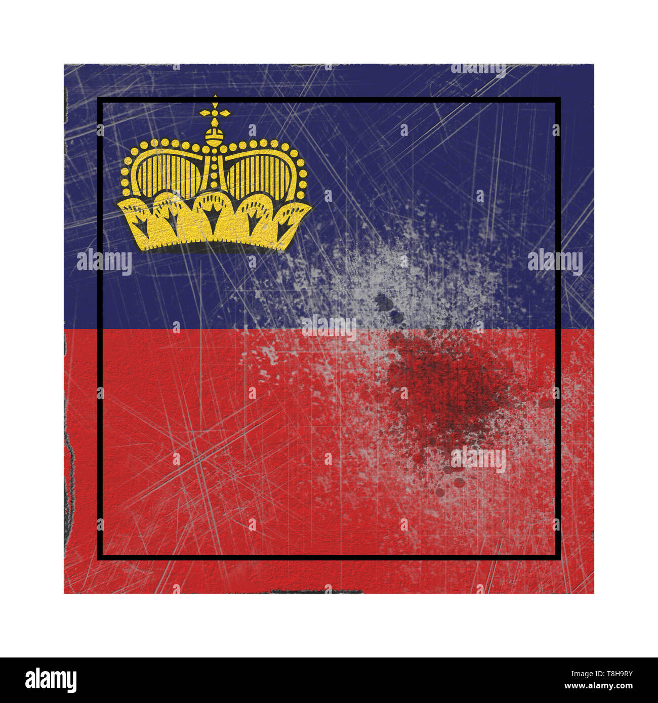 3d rendering of a Liechtenstein country flag on a rusty surface Stock ...