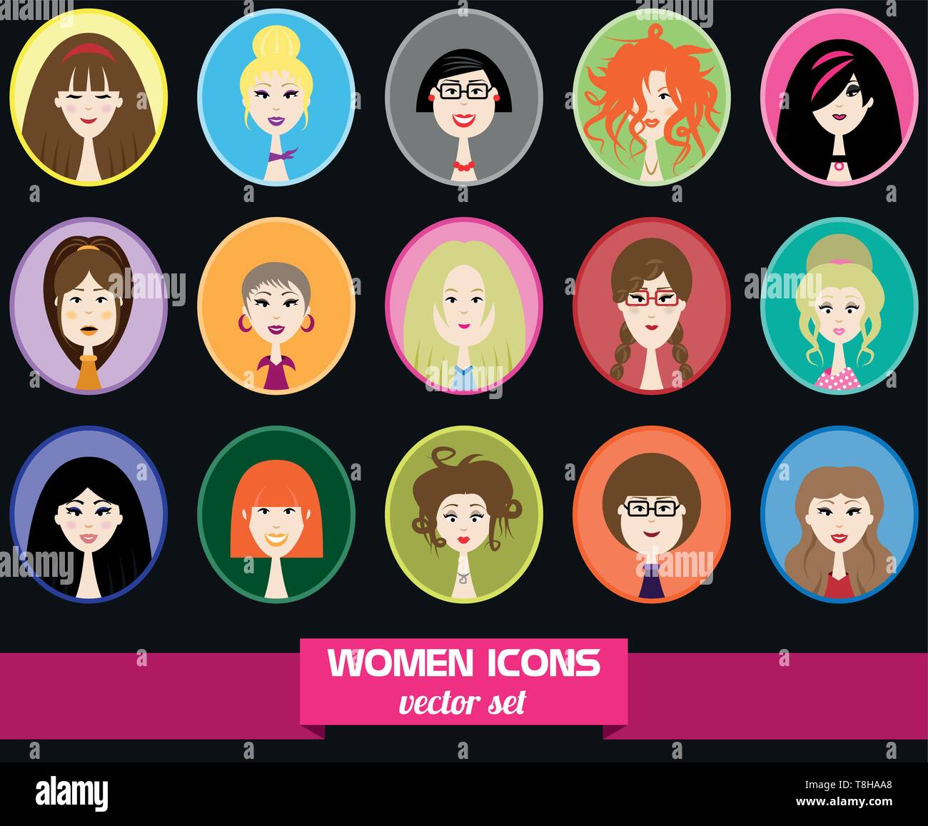 women icon set Stock Vector Image & Art - Alamy