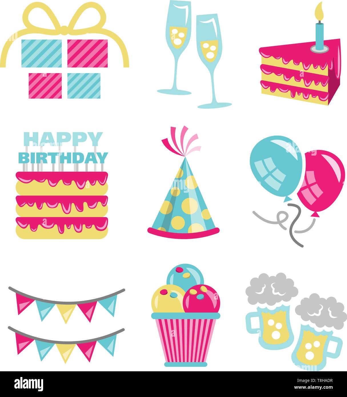 birthday vector icons Stock Vector Image & Art - Alamy