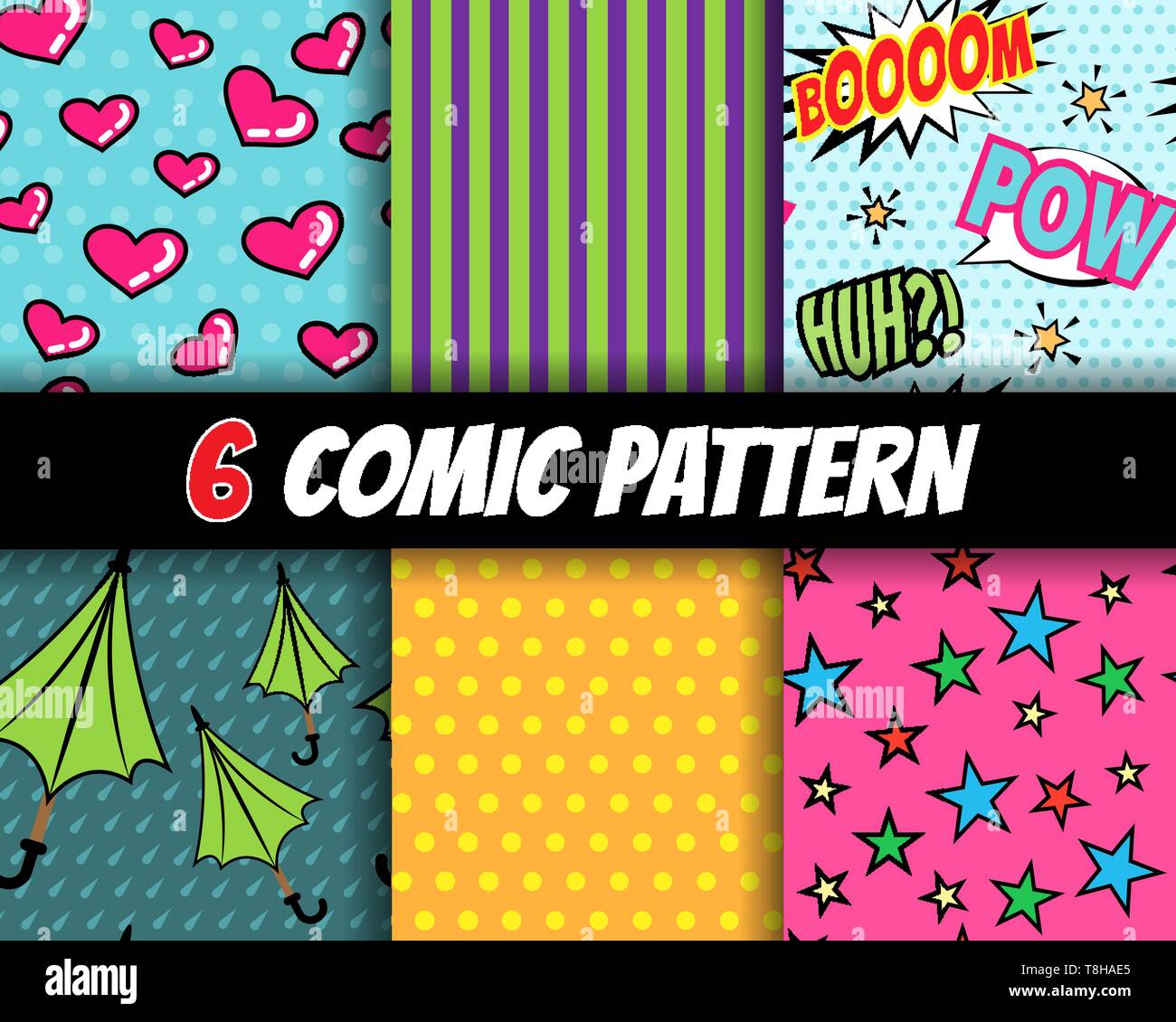 seamless comic pattern vector set Stock Vector Image & Art - Alamy