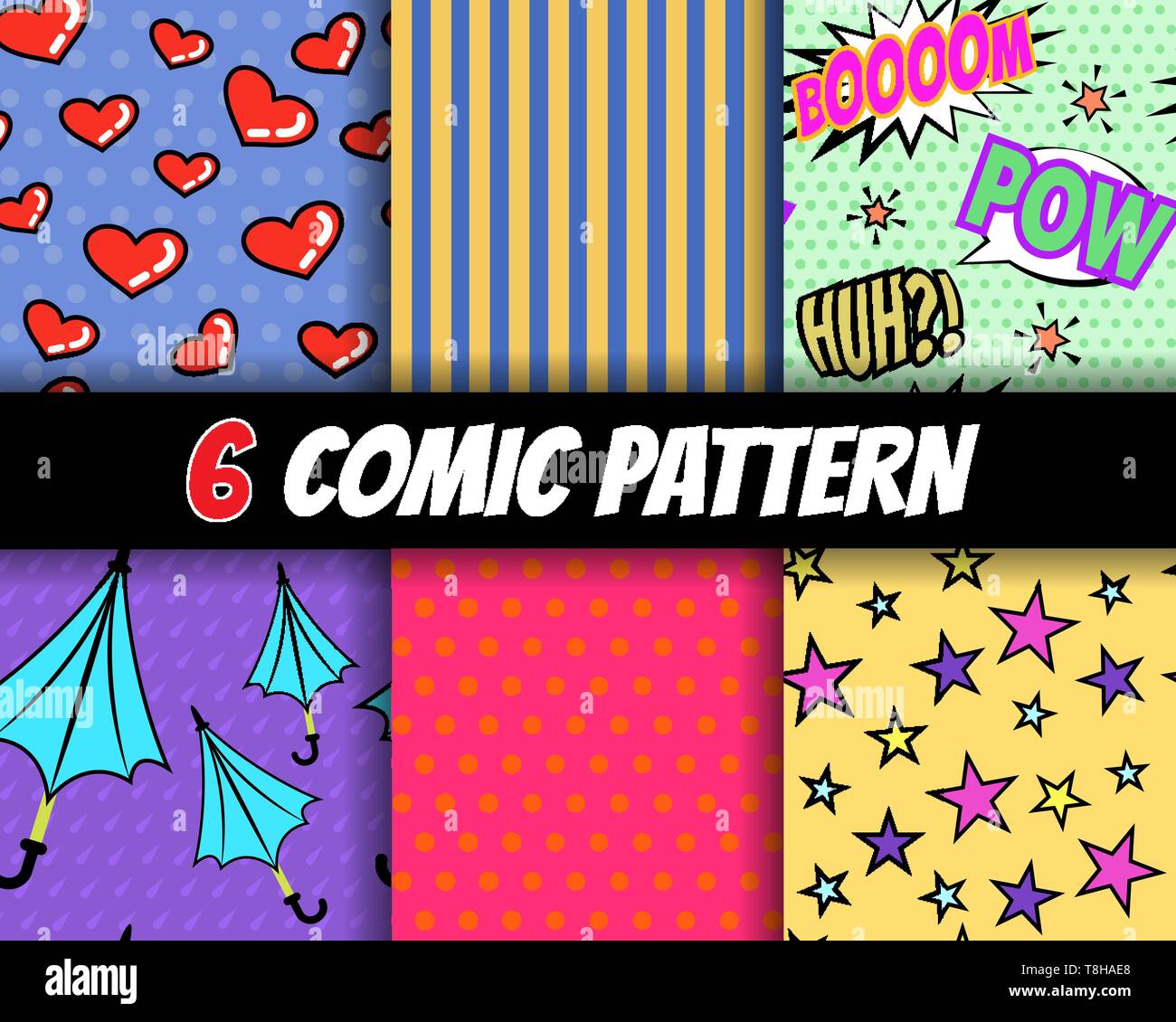 seamless comic pattern vector set Stock Vector Image & Art - Alamy