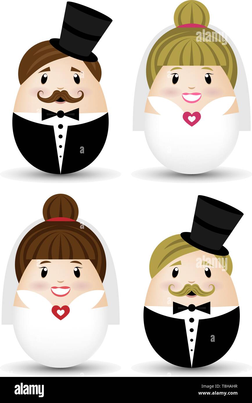 bride and groom wedding symbol vector set Stock Vector Image & Art - Alamy