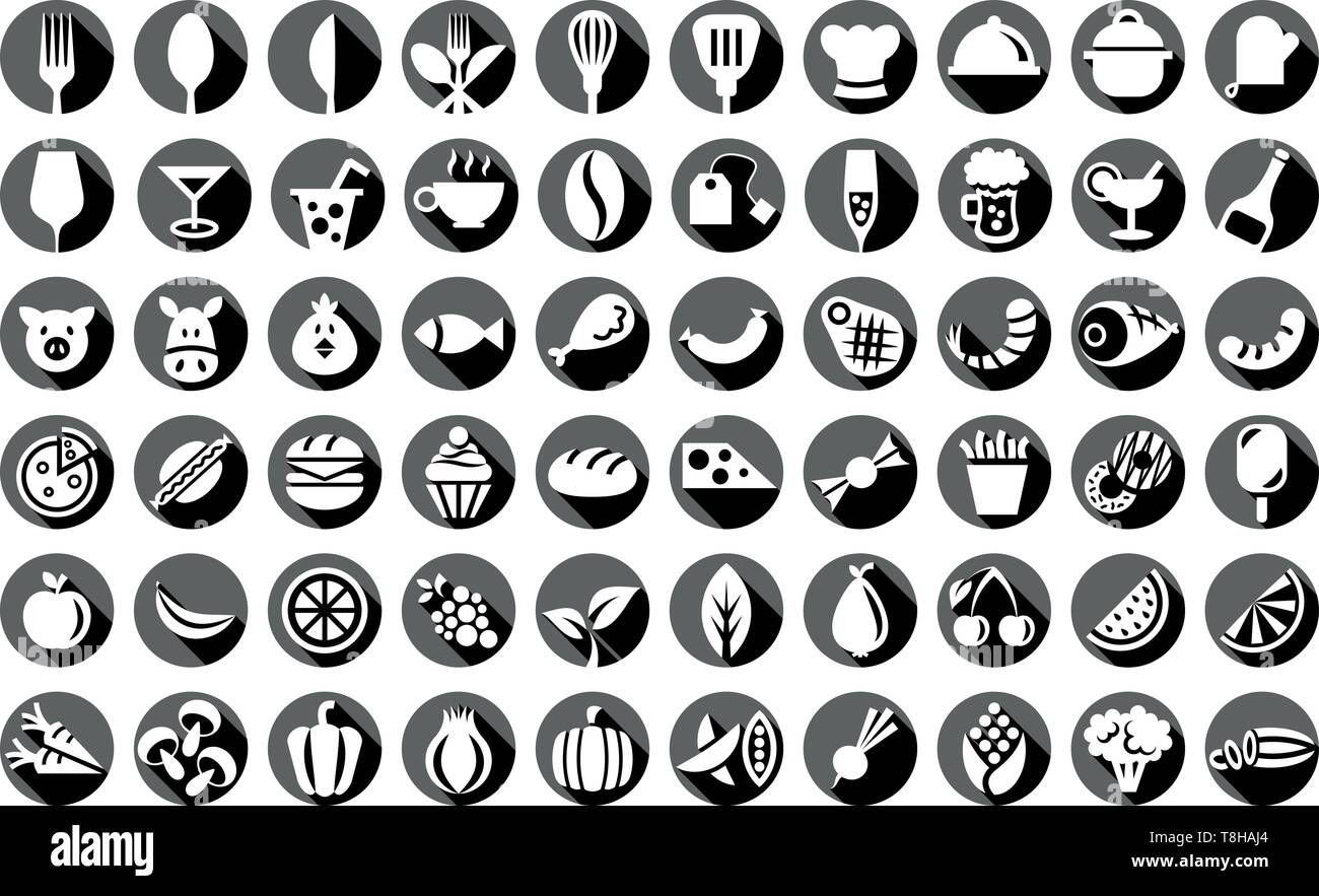 food round icon set Stock Vector Image & Art - Alamy
