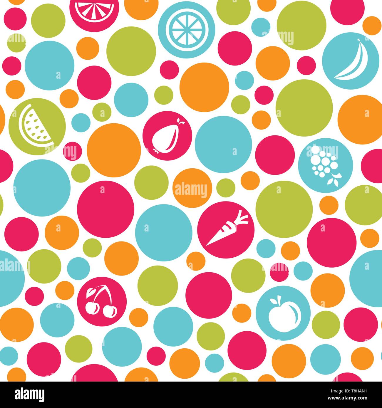 Fruits vegetables on blue Stock Vector Images - Alamy