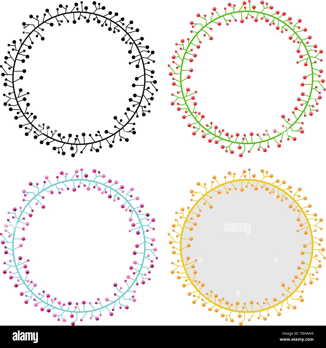 round flower vector frame set Stock Vector Image & Art - Alamy