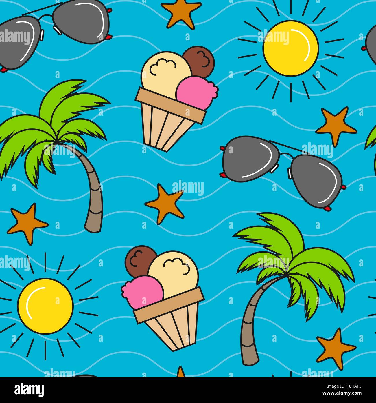 seamless summer pattern background Stock Vector Image & Art - Alamy