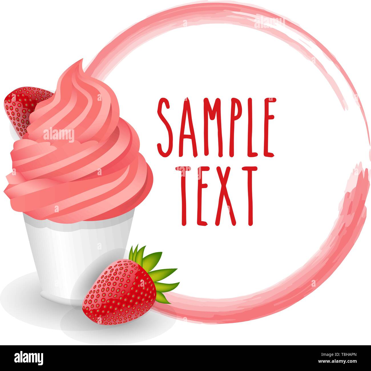 Cake strawberry ice cream fruits Stock Vector Images - Alamy
