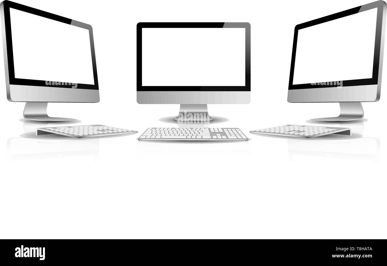 web design vector set lcd display screen mobile devices monitor pc ...