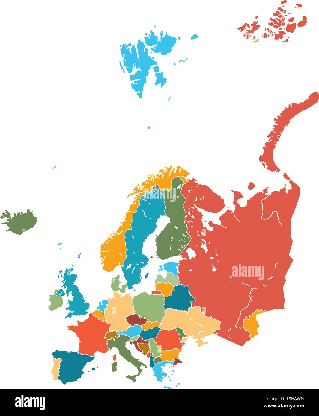 europe map vector colorful Stock Vector Image & Art - Alamy