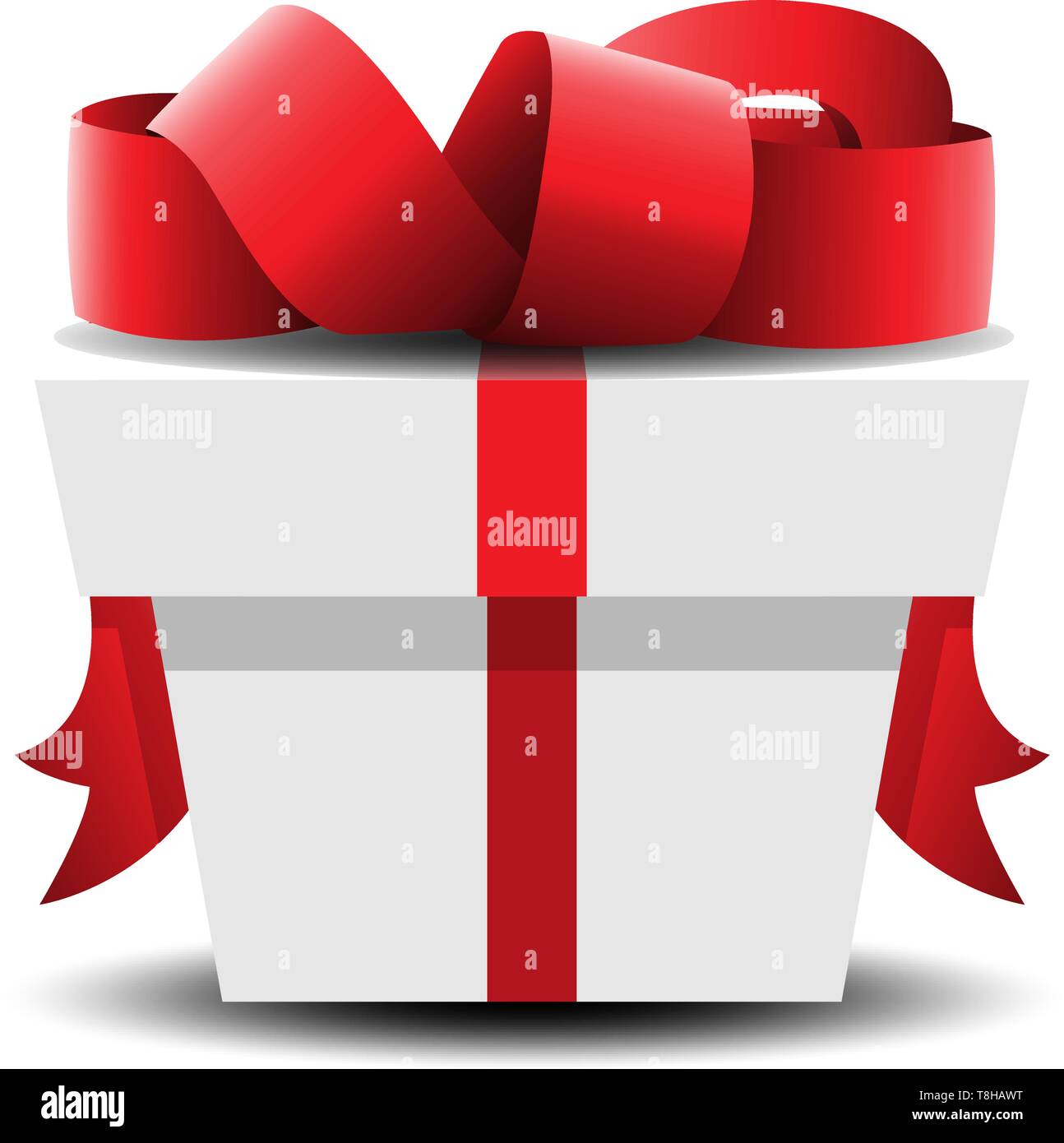 red and white gift box with ribbon Stock Vector Image & Art - Alamy