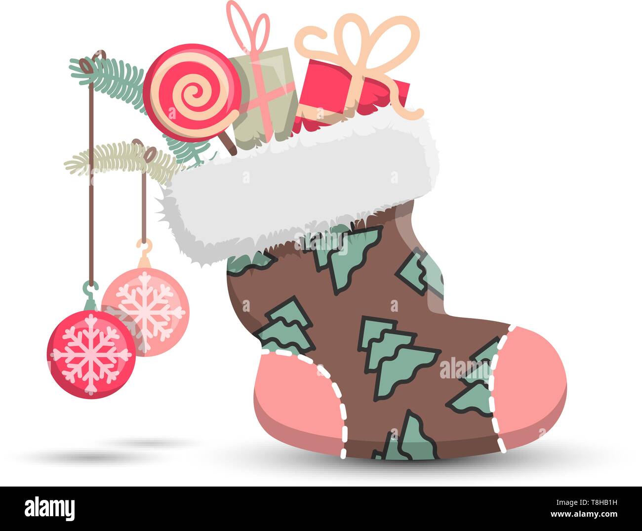 christmas stocking cute vector icon Stock Vector Image & Art - Alamy