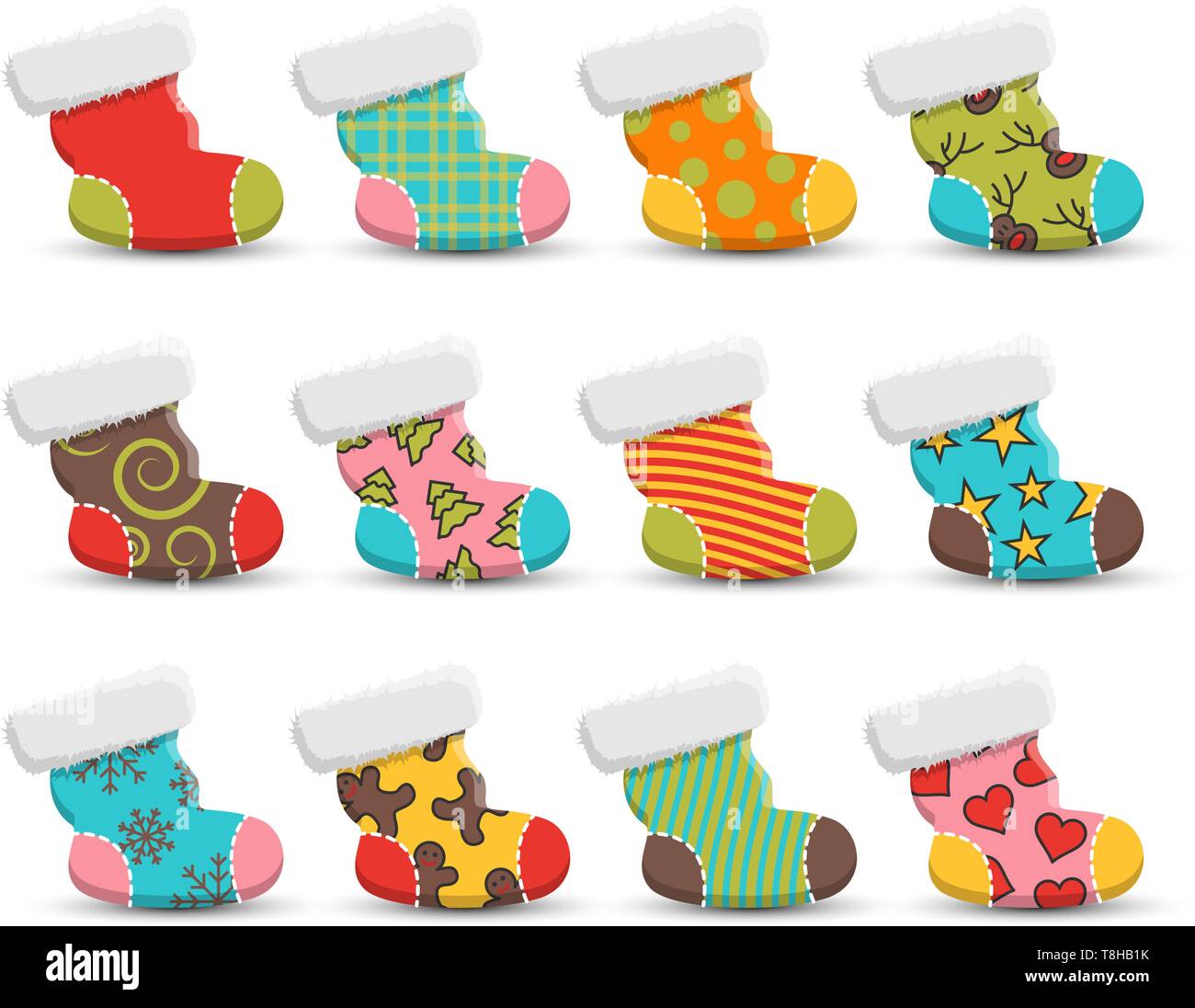 christmas stocking vector set Stock Vector Image & Art - Alamy