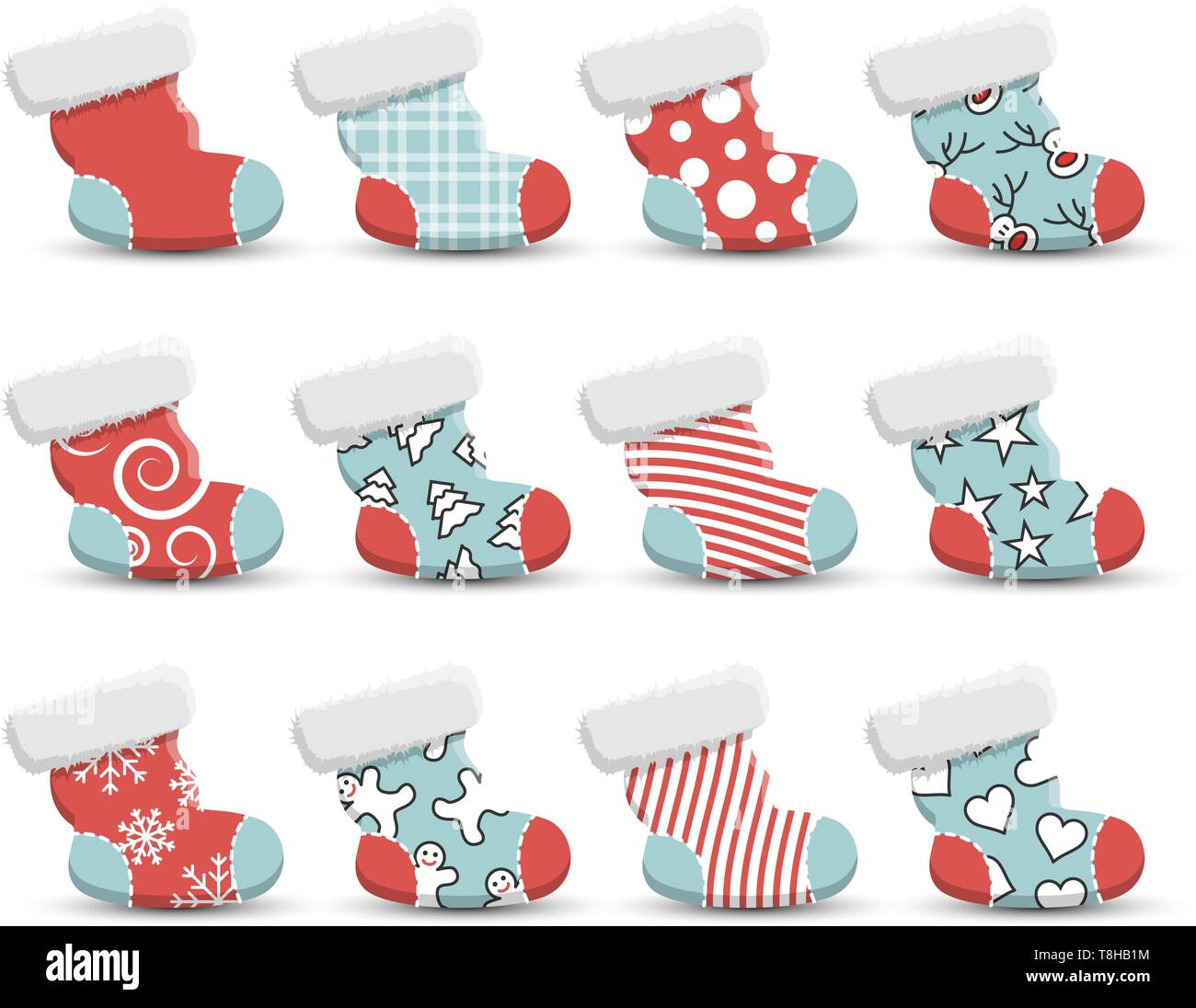 christmas stocking vector set Stock Vector Image & Art - Alamy