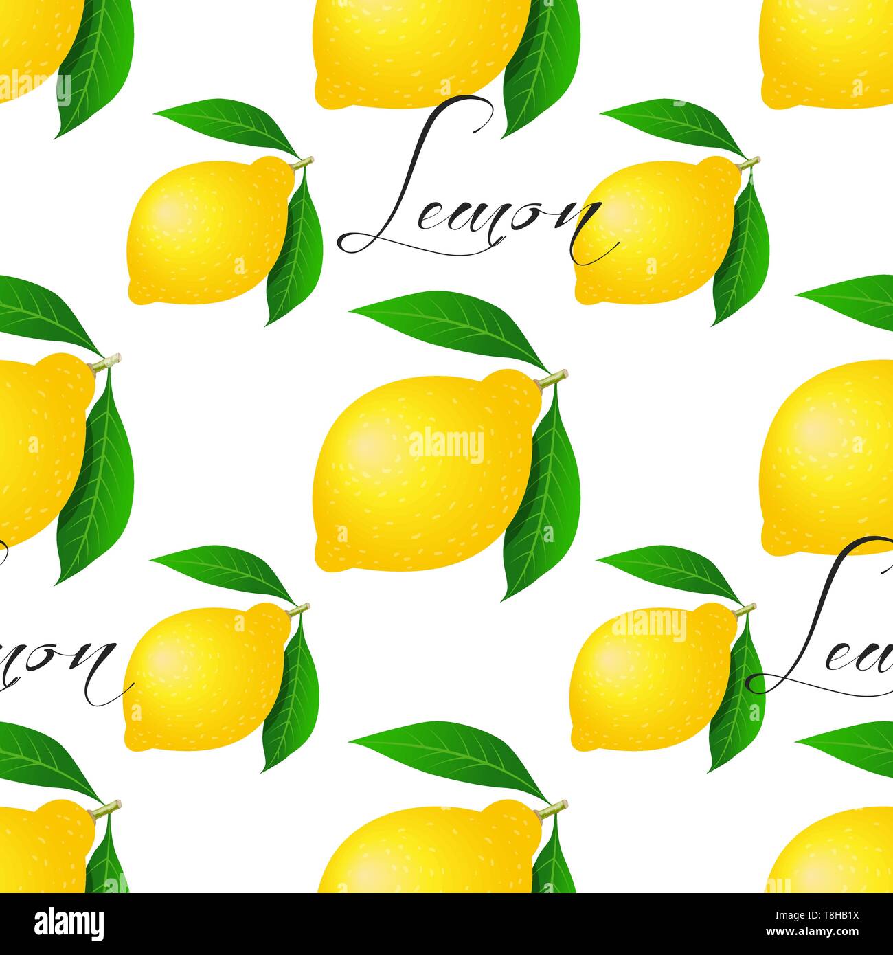 Seamless pattern with lemons. Vector illustration for your design Stock ...