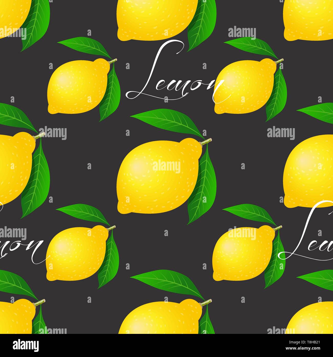 Fresh lemons pattern on Stock Vector Images - Alamy