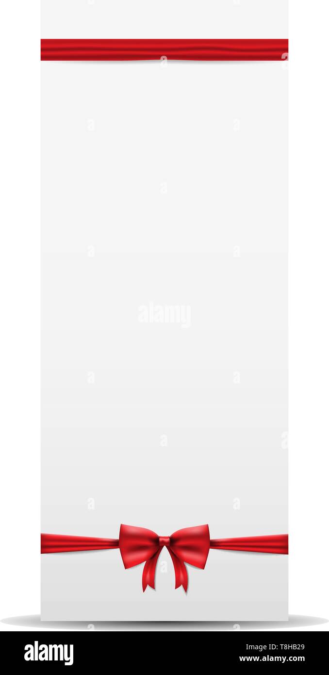 red ribbon bow banner vector Stock Vector Image & Art - Alamy