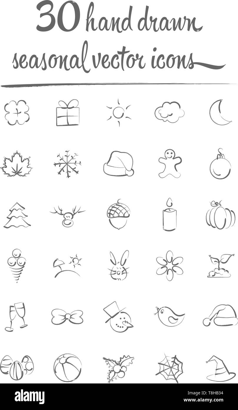 Hand drawn icon gift Black and White Stock Photos & Images - Alamy