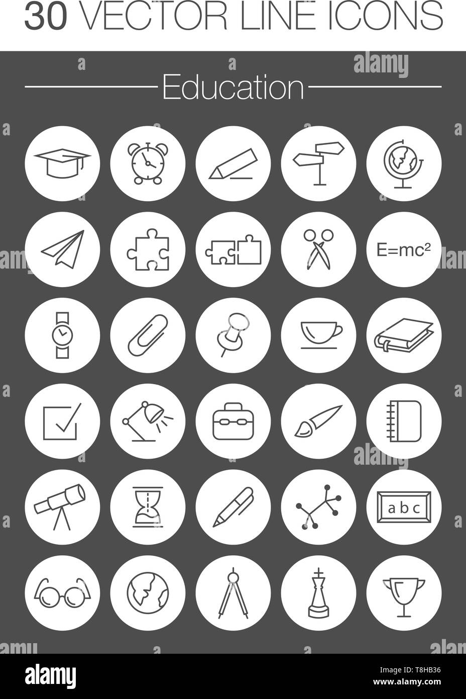 education vector icons set Stock Vector Image & Art - Alamy