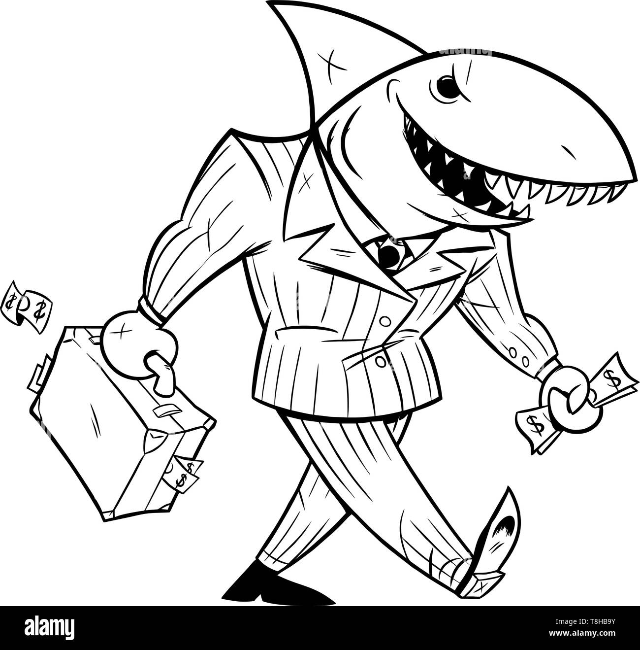 Business Shark Line Art Stock Vector Image & Art - Alamy