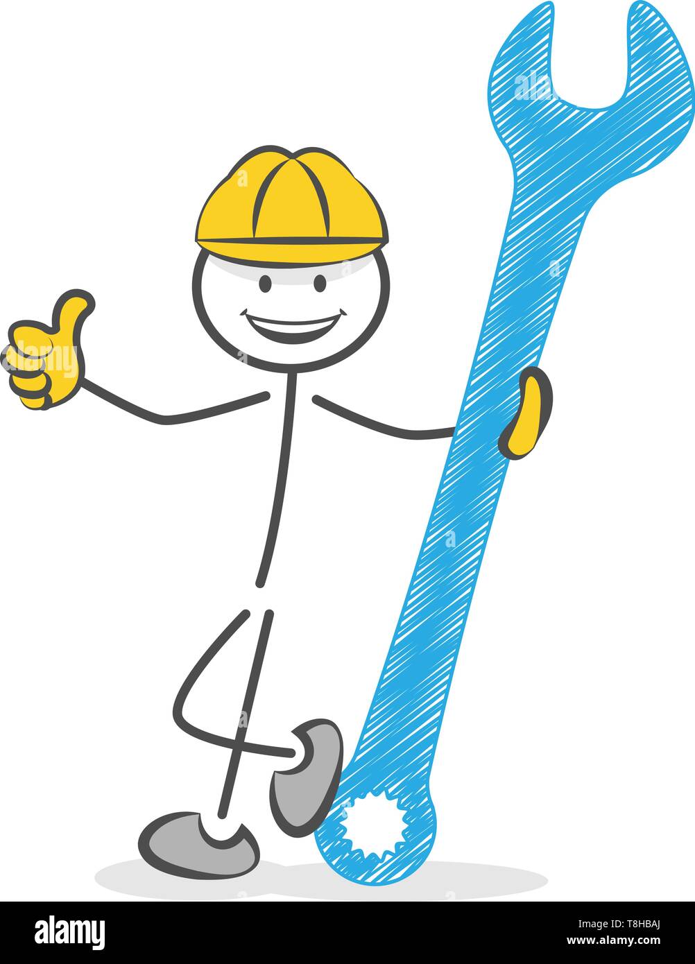 construction worker with wrench Stock Vector Image & Art - Alamy