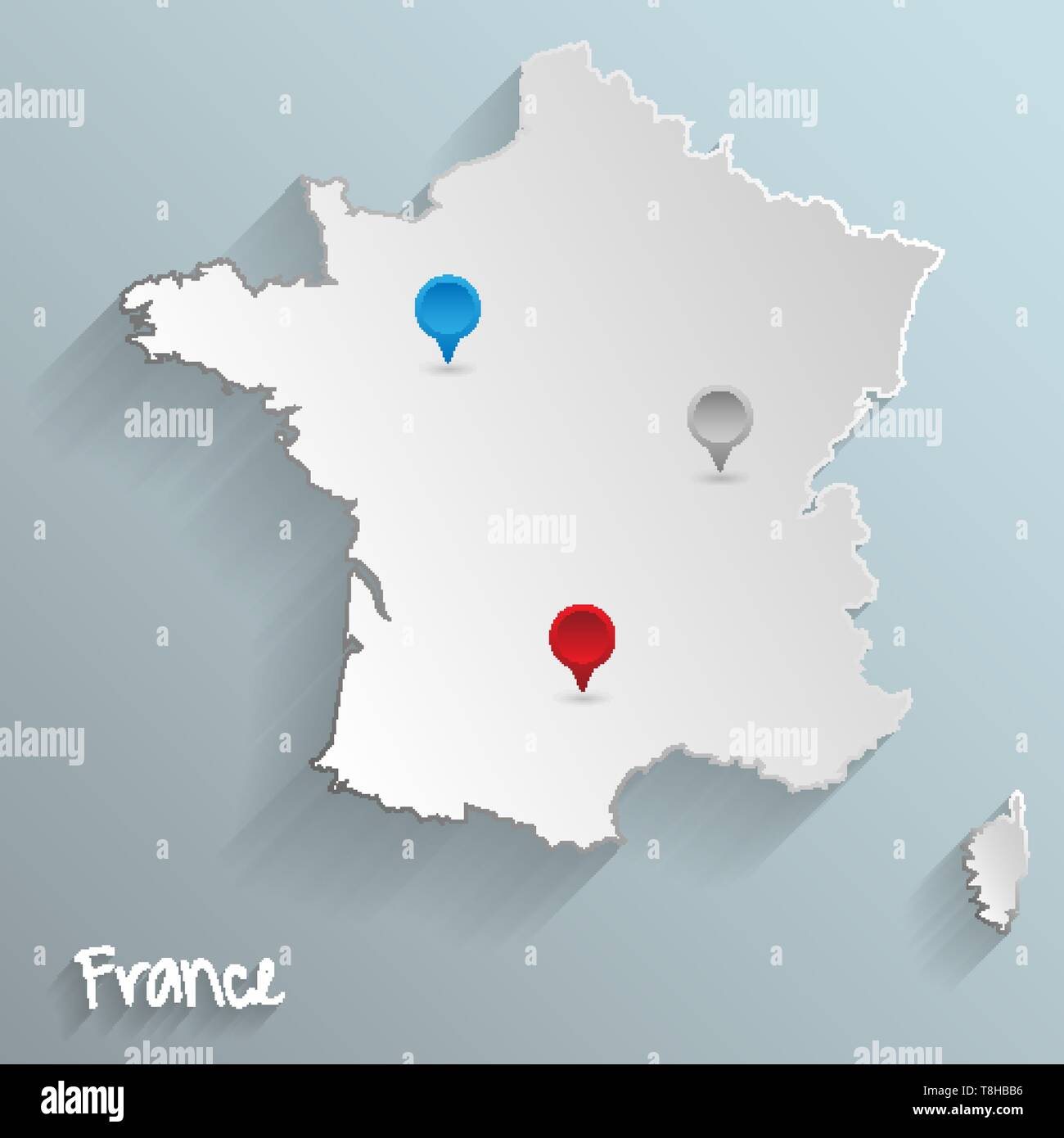 france map paper design 3d Stock Vector Image & Art - Alamy