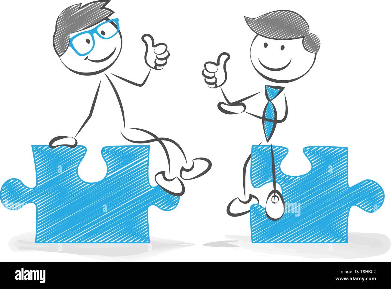 Stick figure puzzle Stock Vector Images - Alamy