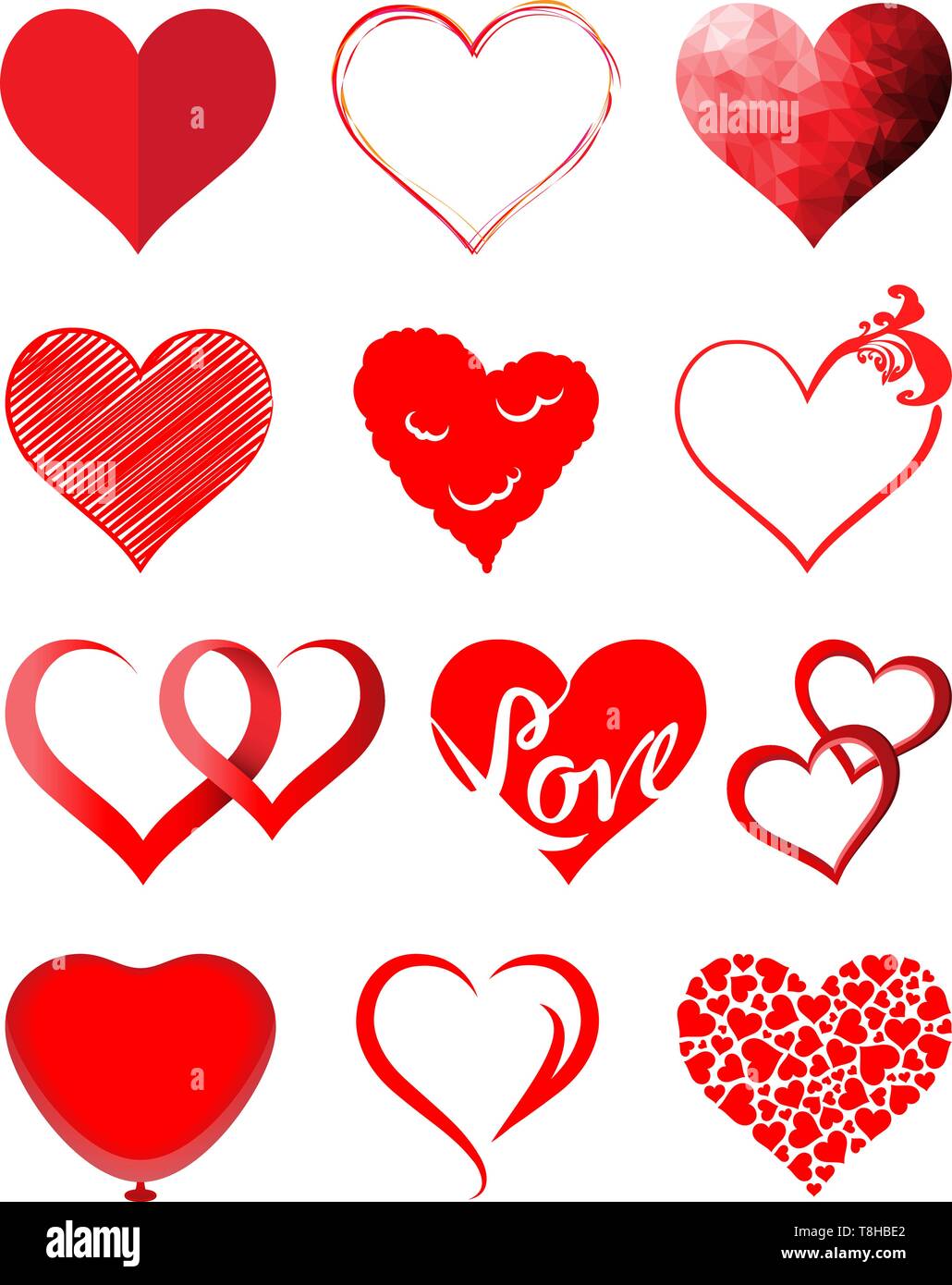 hearts vector set Stock Vector Image & Art - Alamy