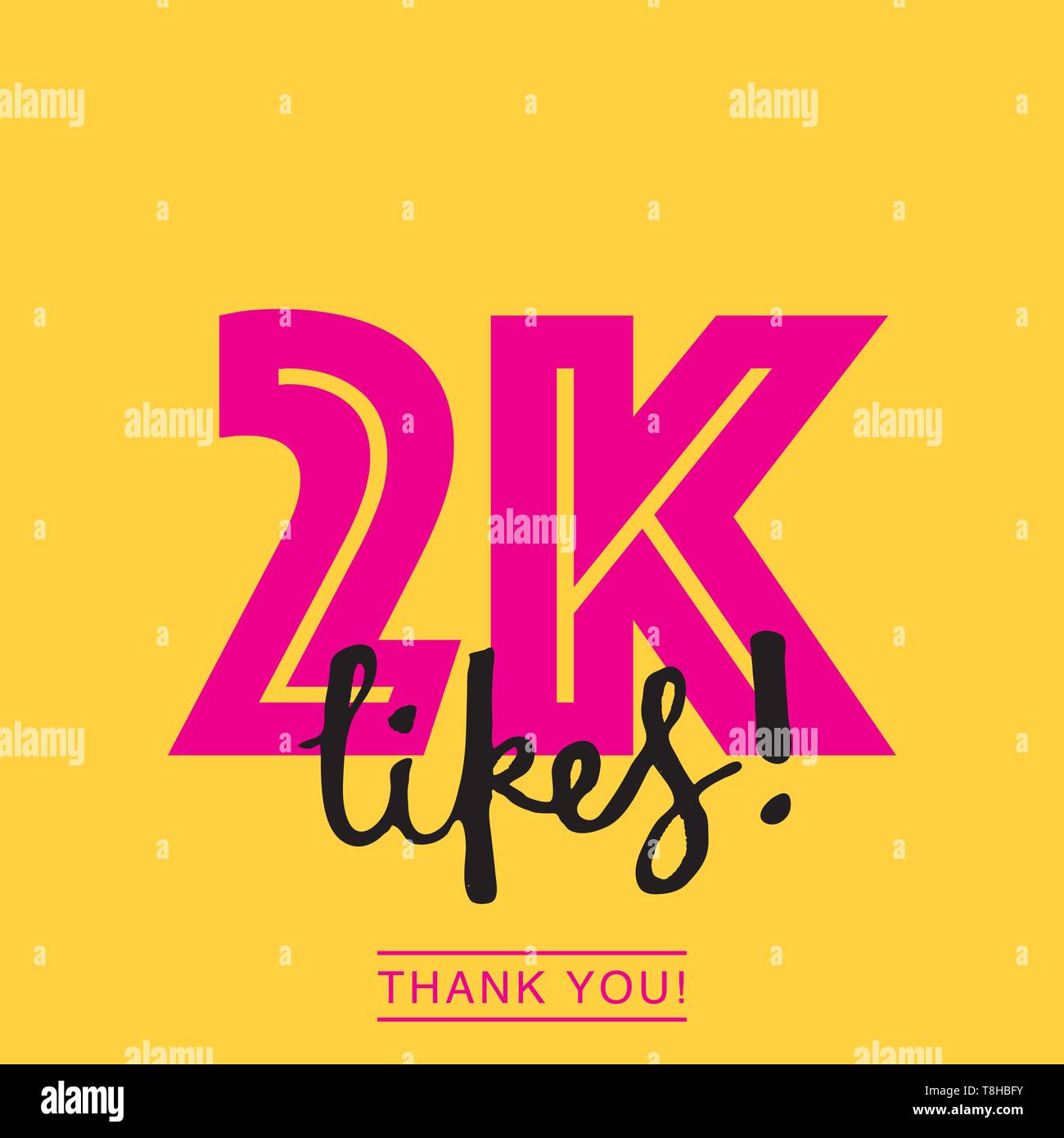 2k likes online social media thank you banner Stock Vector Image & Art ...