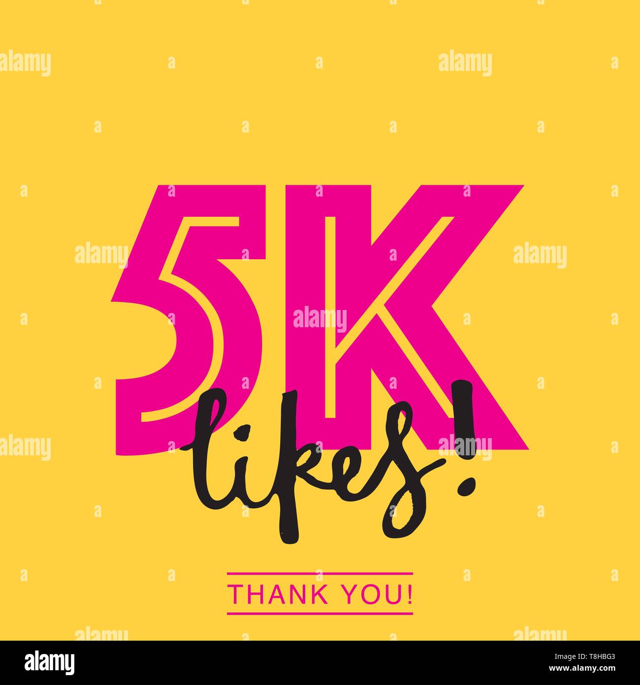 5k likes online social media thank you banner Stock Vector Image & Art ...