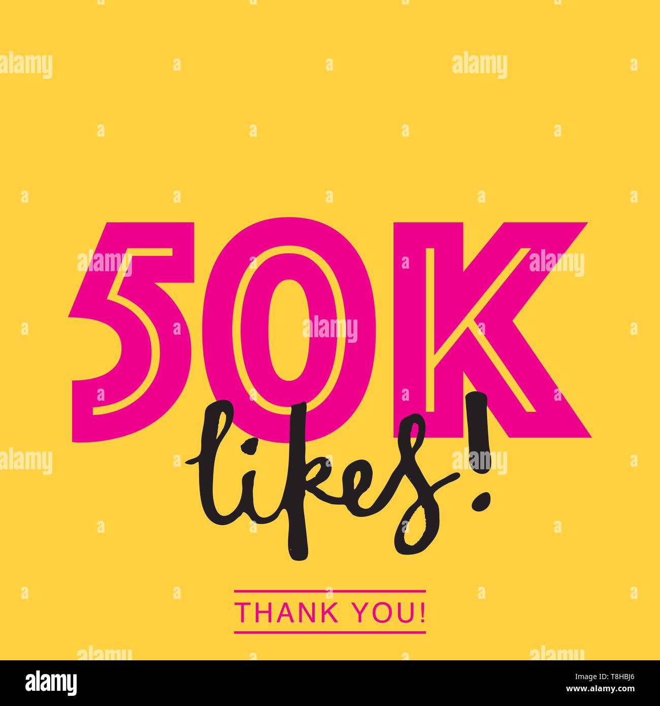 50k likes online social media thank you banner Stock Vector Image & Art ...