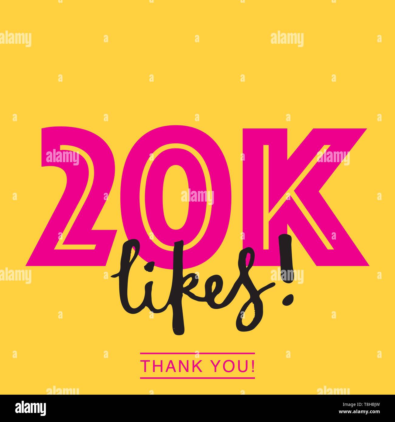 20k likes online social media thank you banner Stock Vector Image & Art ...