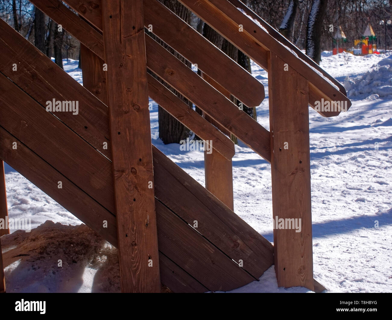 slide for rolling on the Playground in winter, Moscow Stock Photo - Alamy