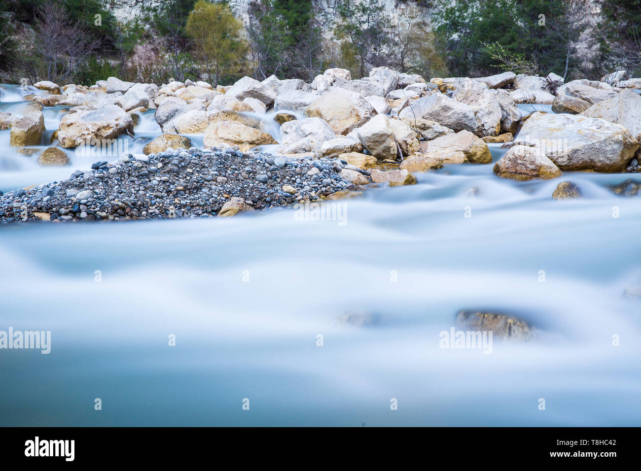 Fast Mountain River in spring Stock Photo - Alamy
