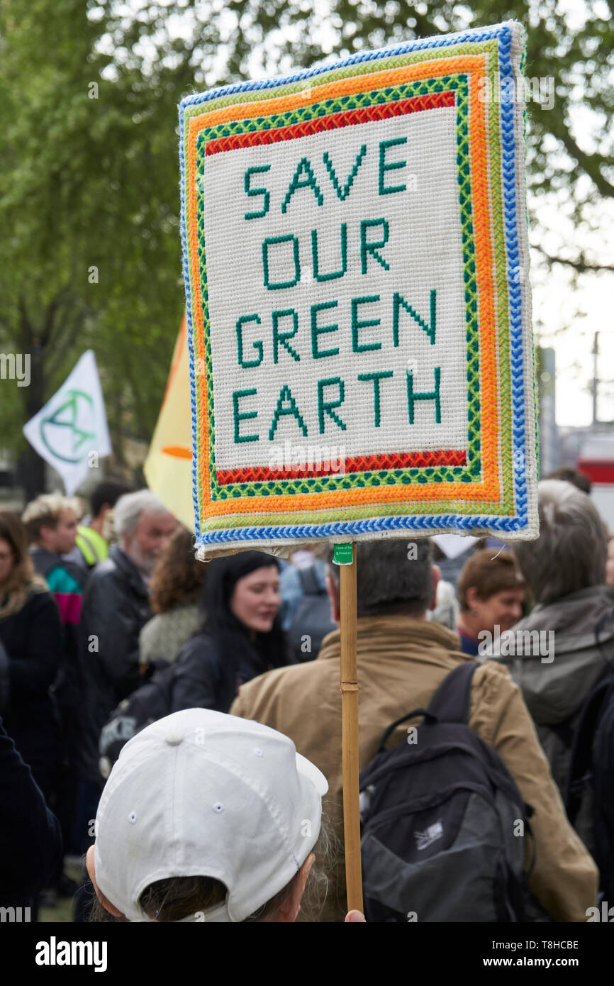 London,England-May 1,2019:Save Our Planet Banner Being Waved During ...