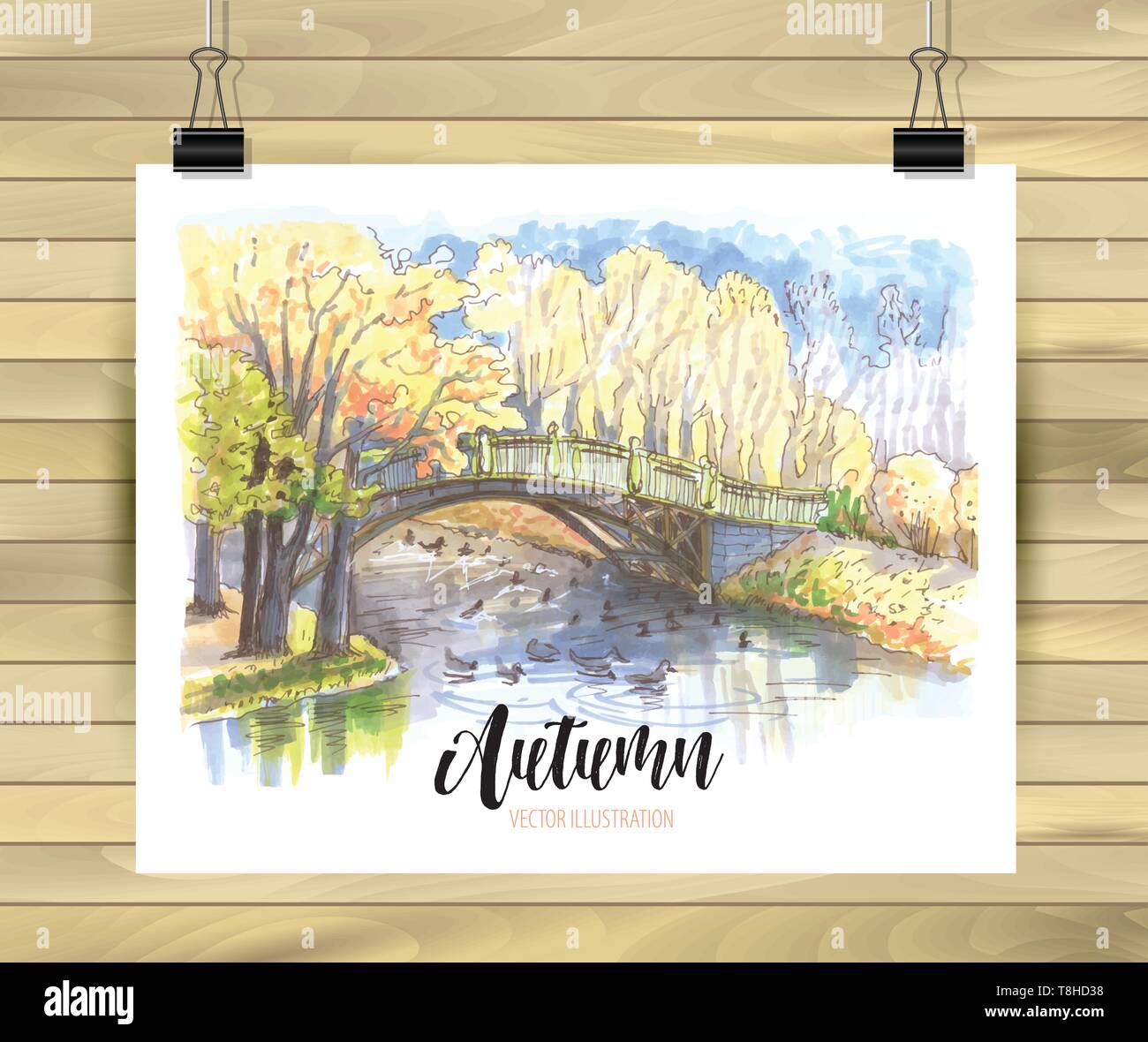 River bank road bridge Stock Vector Images - Alamy