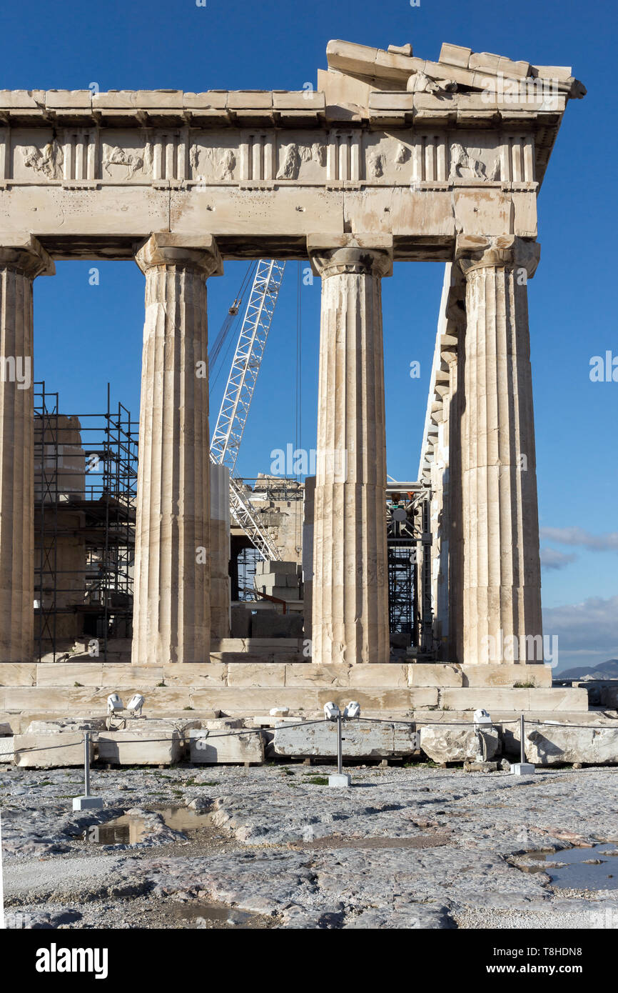 ATHENS, GREECE - JANUARY 20, 2017: Ancient Building of The Parthenon in ...