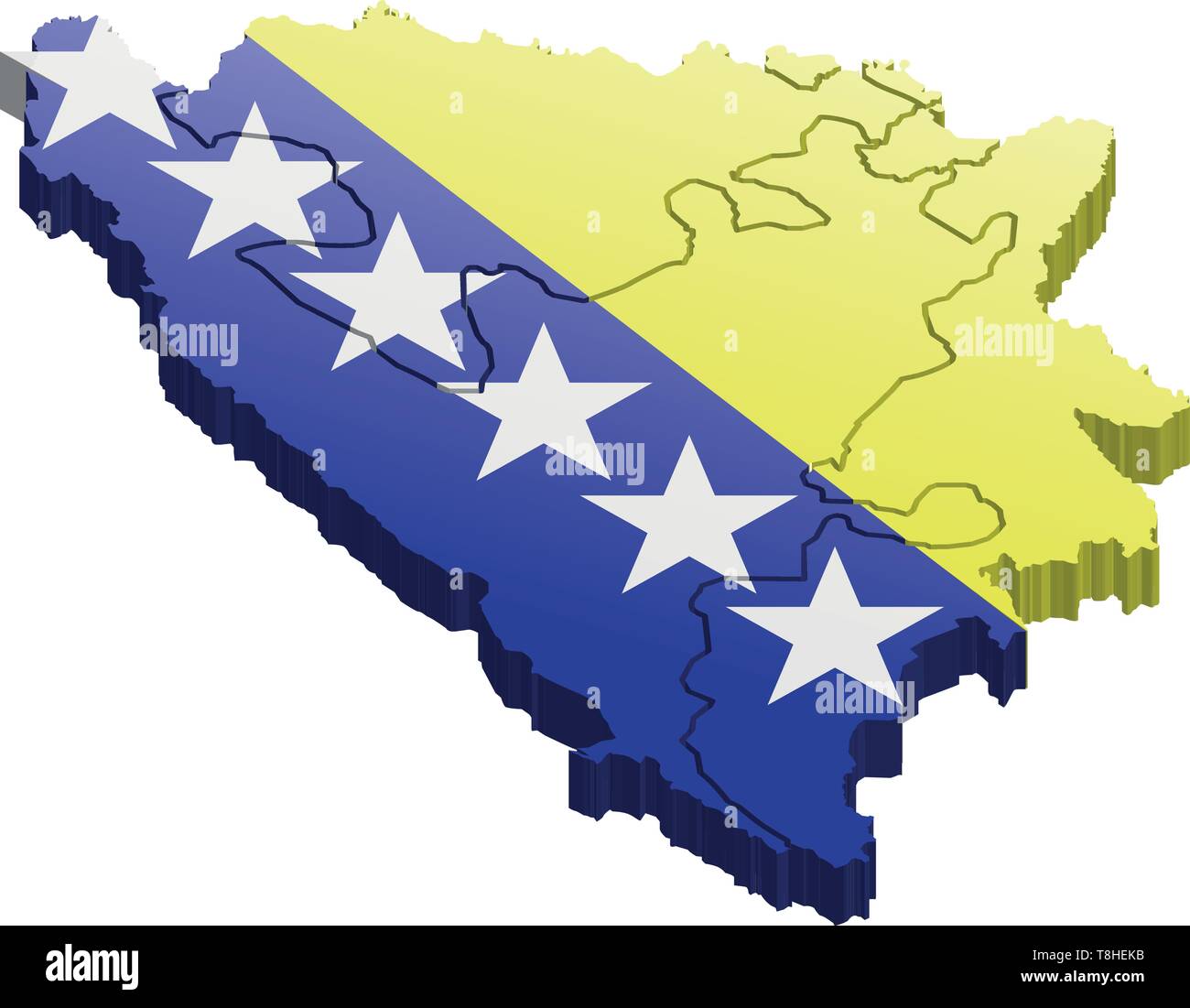 bosnia and herzegovina map 3d Stock Vector Image & Art - Alamy