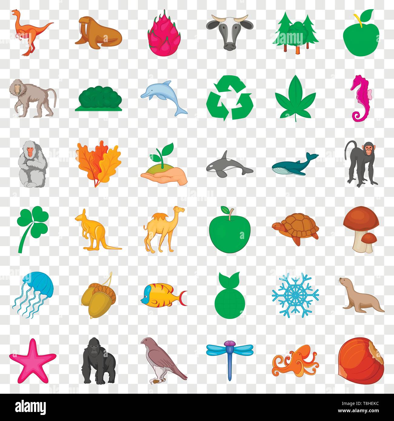 Animal species icons set, cartoon style Stock Vector Image & Art - Alamy