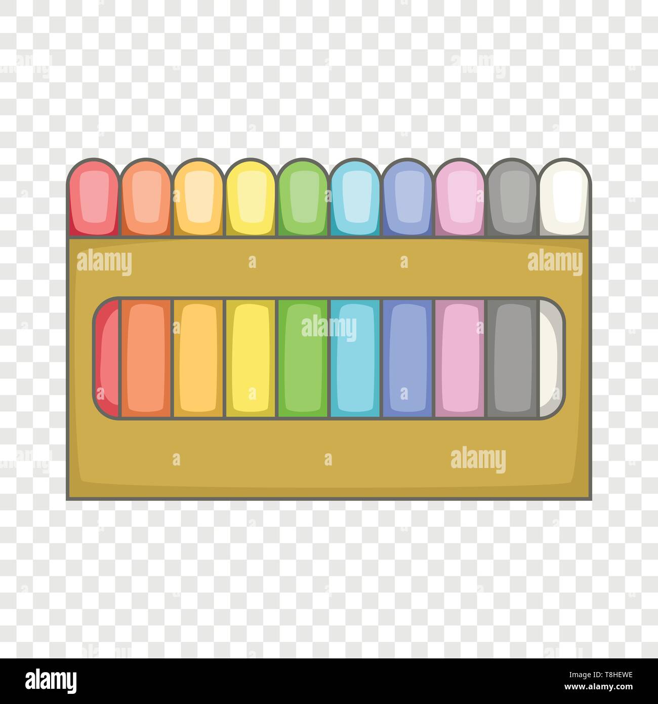 Colored pastel crayon set icon, cartoon style Stock Vector Image & Art ...