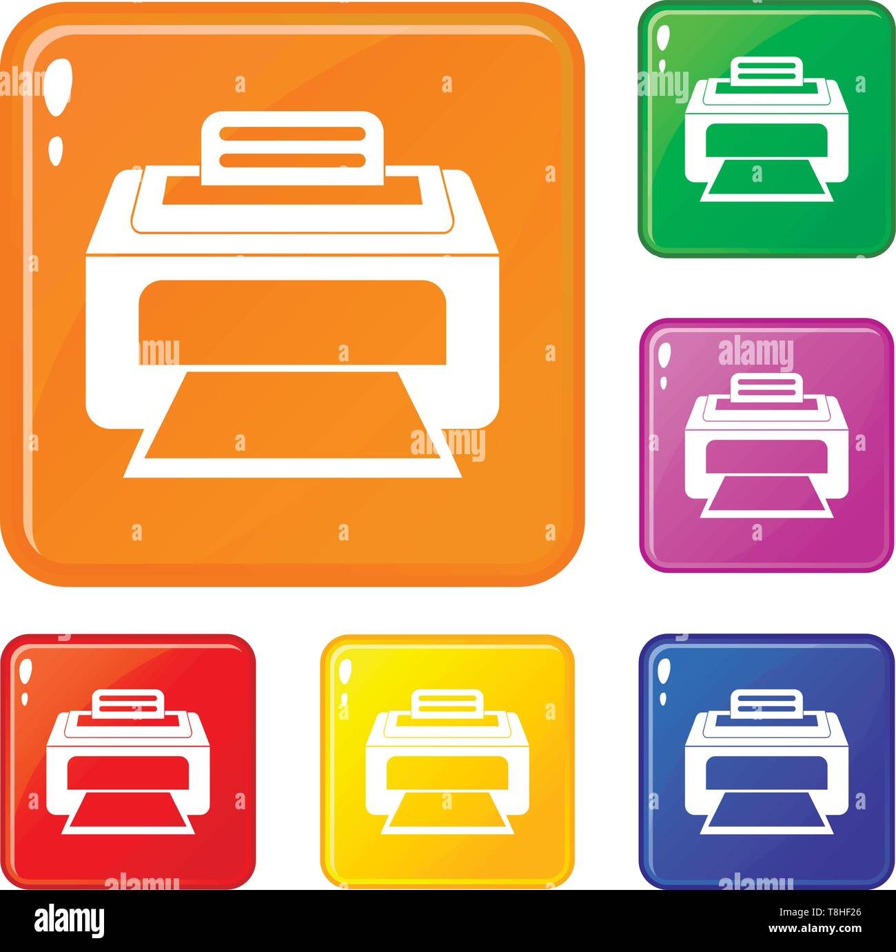 Modern laser printer icons set vector color Stock Vector Image & Art ...