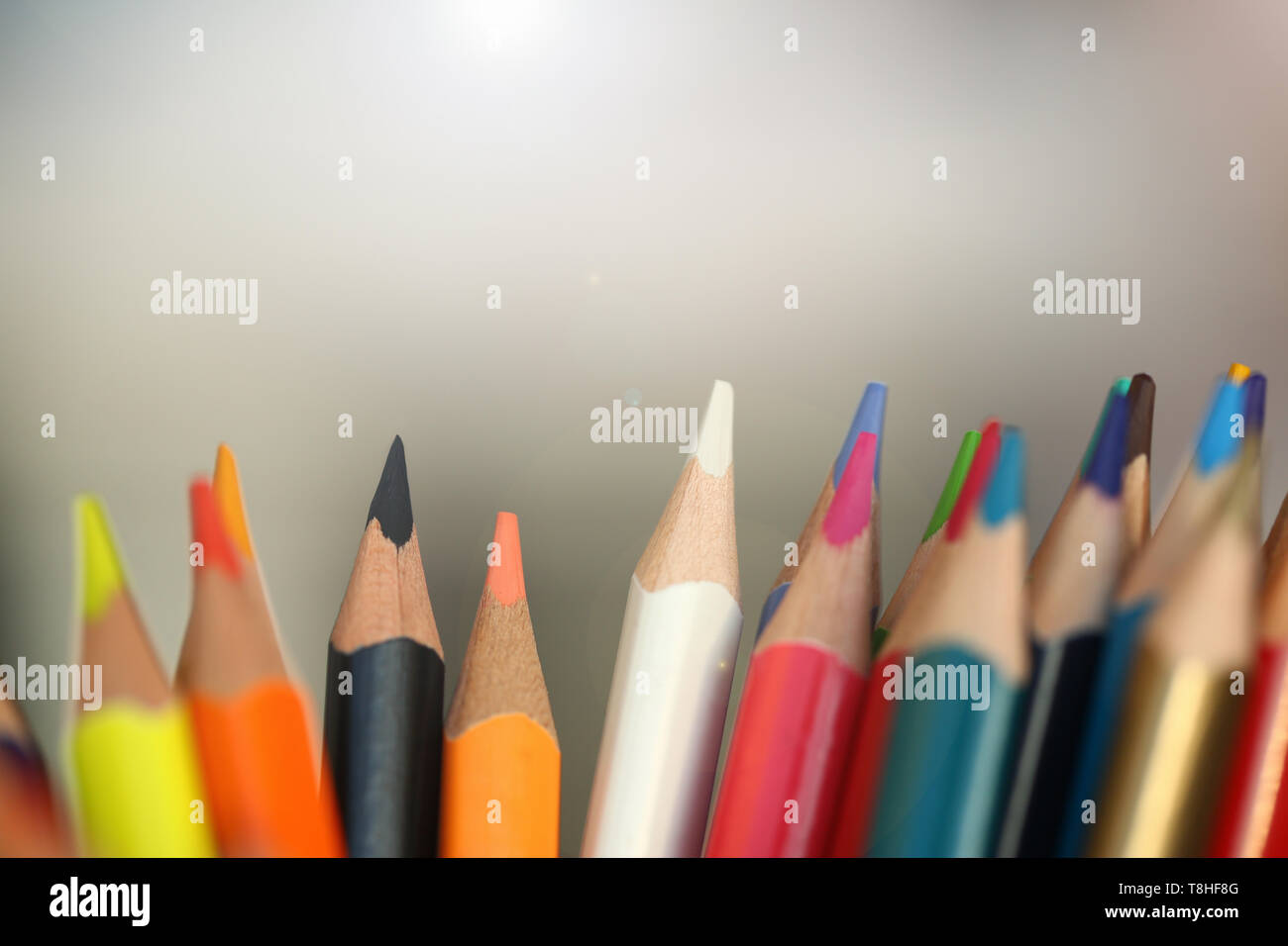 colored pencils many different opinions educational concept Stock Photo ...