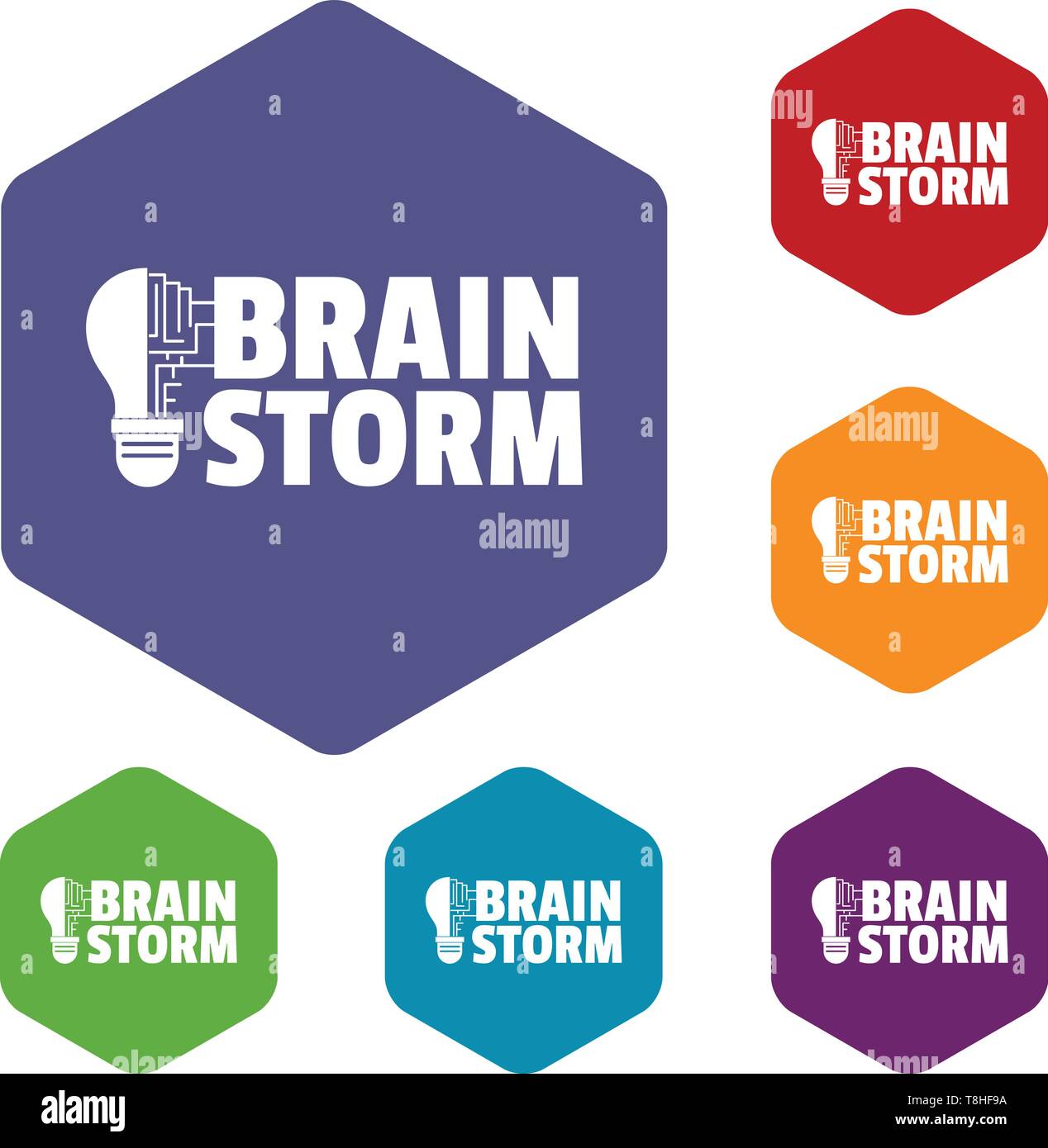 Brain storm icons vector hexahedron Stock Vector Image & Art - Alamy