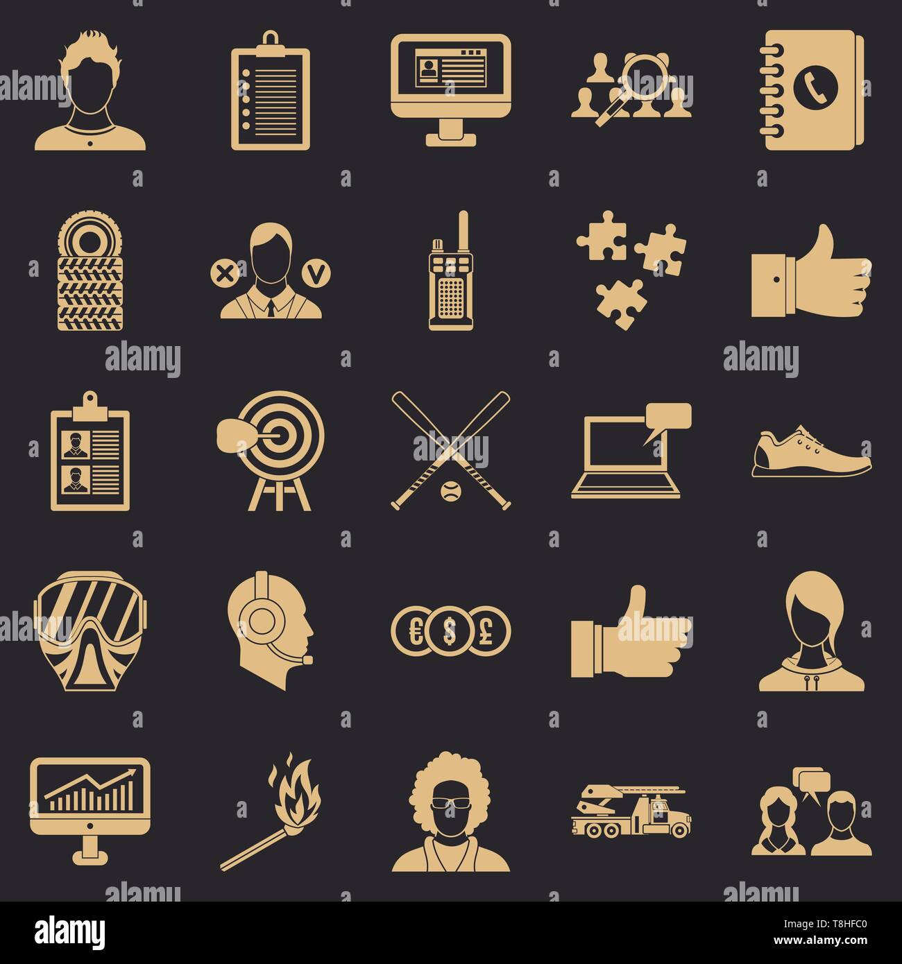 Squad icons set, simple style Stock Vector Image & Art - Alamy